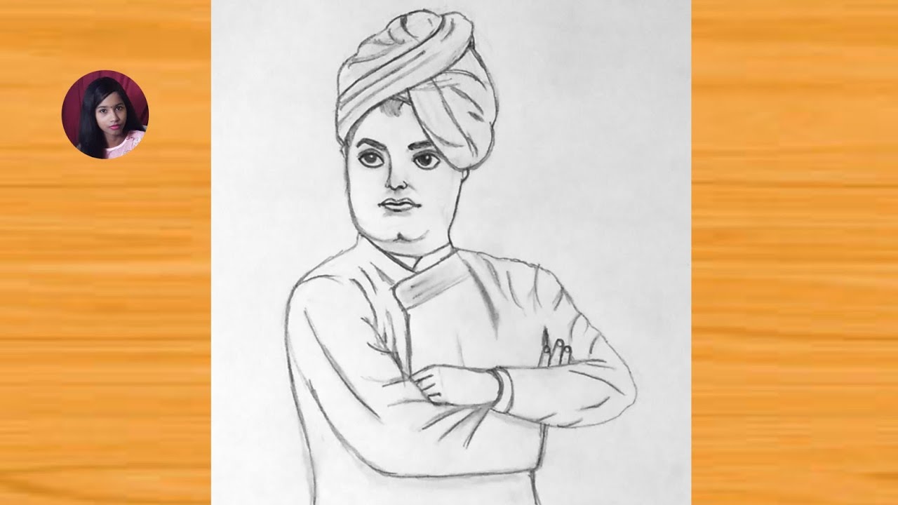 How to draw Swami Vivekananda easy step by step || Vivekananda drawing ...