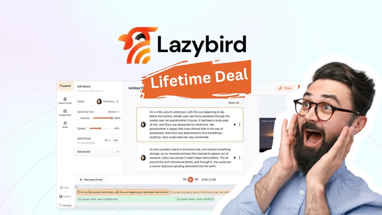 Lazybird Appsumo Lifetime Deal: Create High-quality AI Voice Over for your Content like Human ...