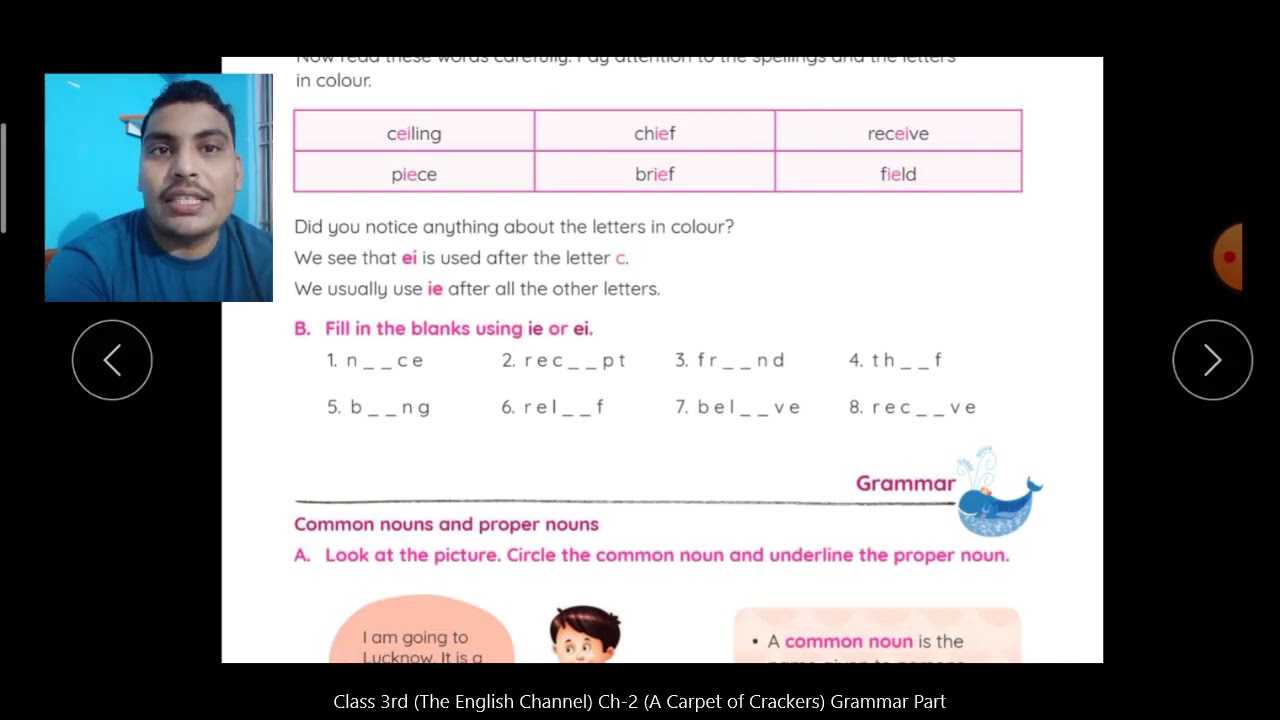 Class-3rd (The English Channel) Ch-2 (A Carpet of Crackers) Grammar ...