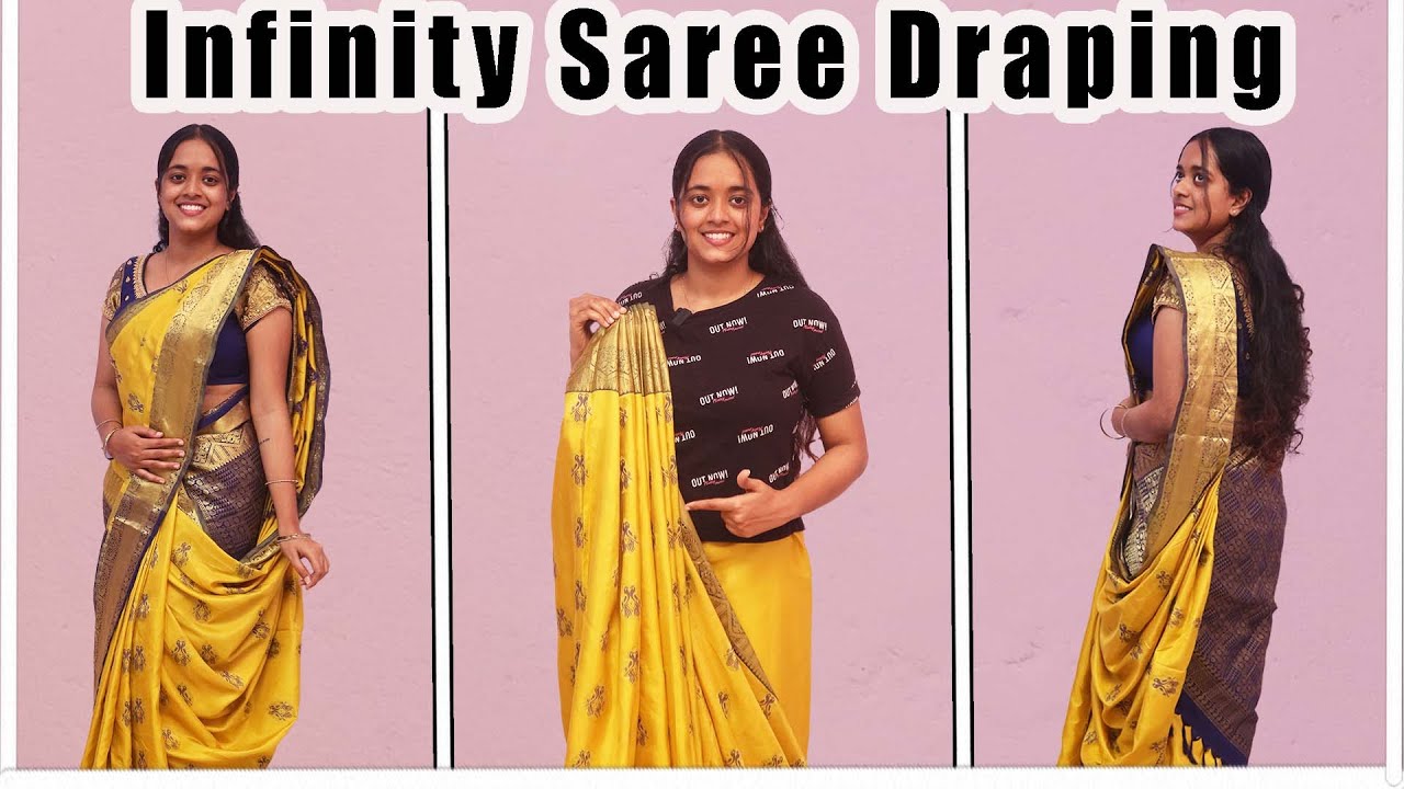 Infinity Saree Draping | Easy saree draping tutorial | beginner ...