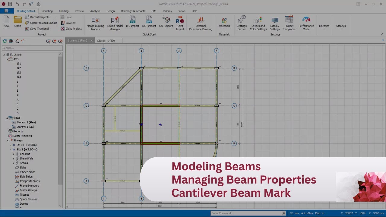 7 Modeling Beams, Managing Beam Properties & Cantilever Beam Mark - YouTube