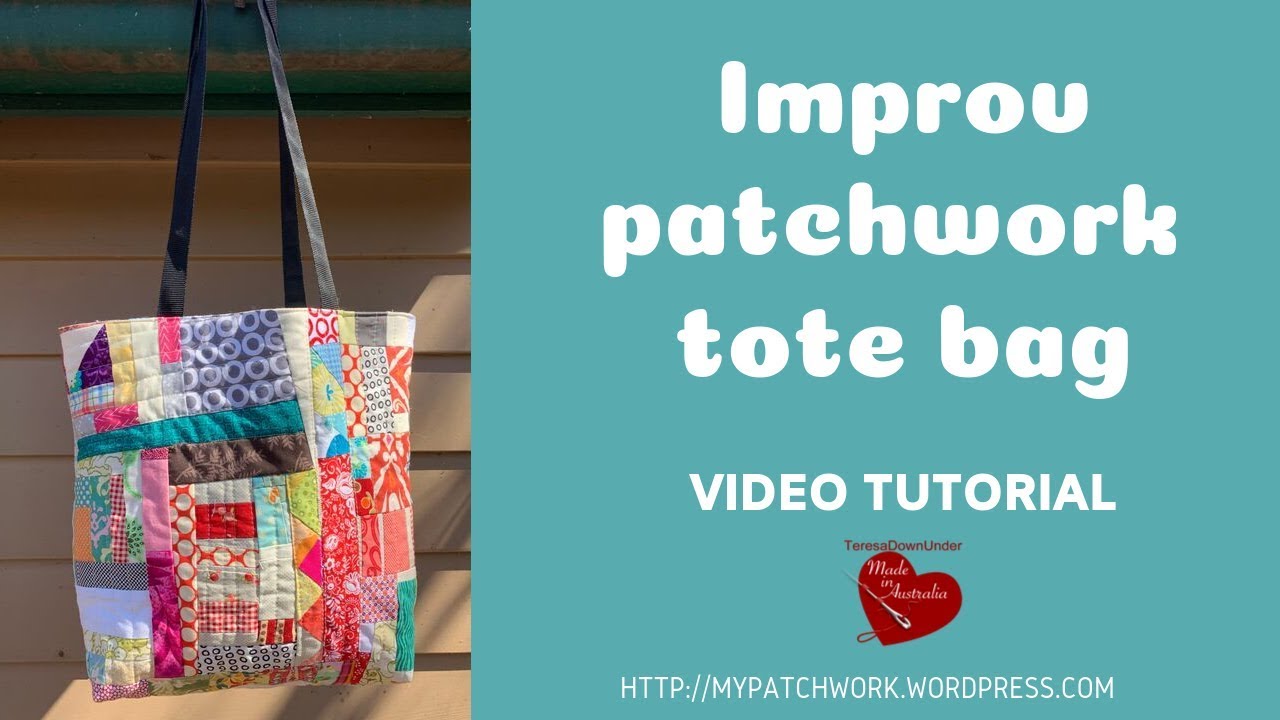 Improv patchwork tote bag video tutorial - YouTube