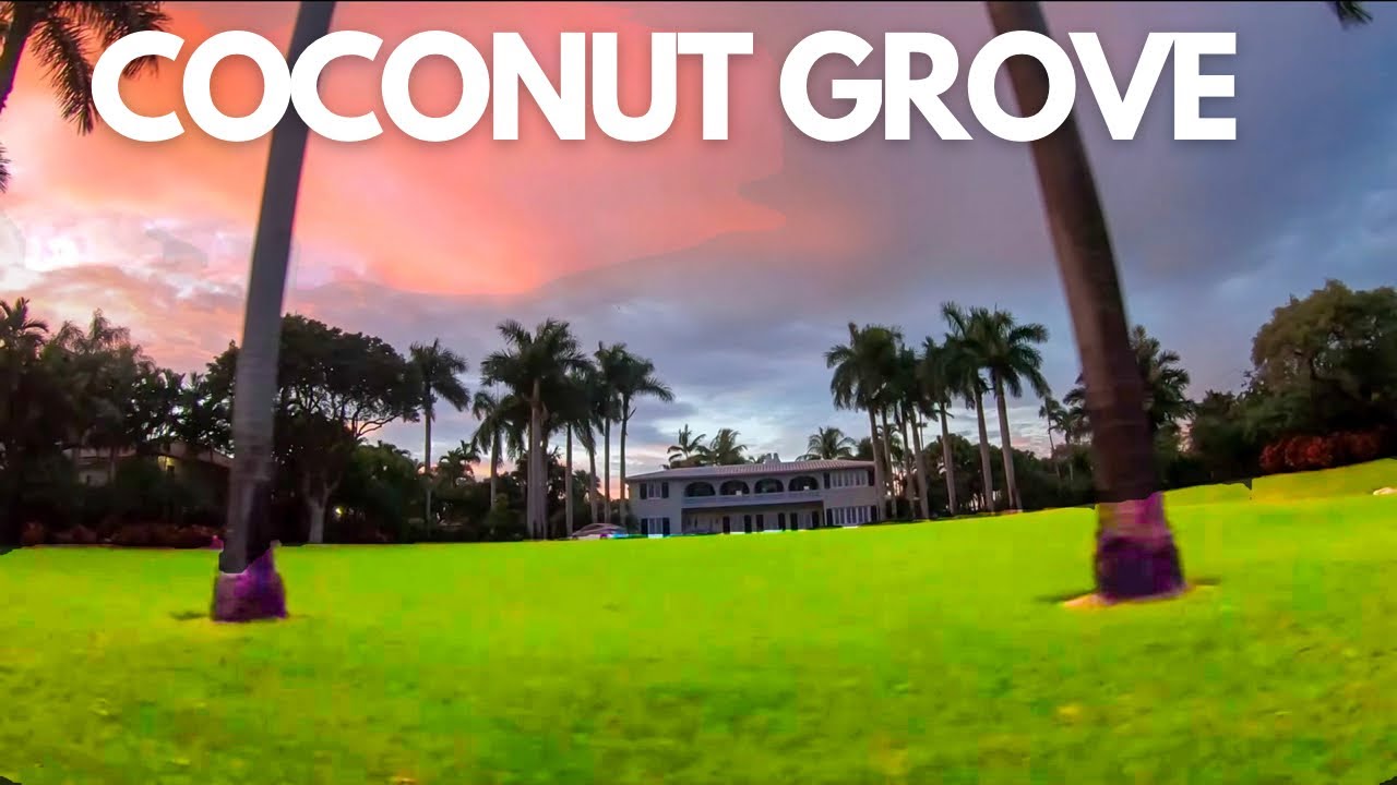 Driving Coconut Grove Miami Shoreline Tour - Upscale Neighborhood ...