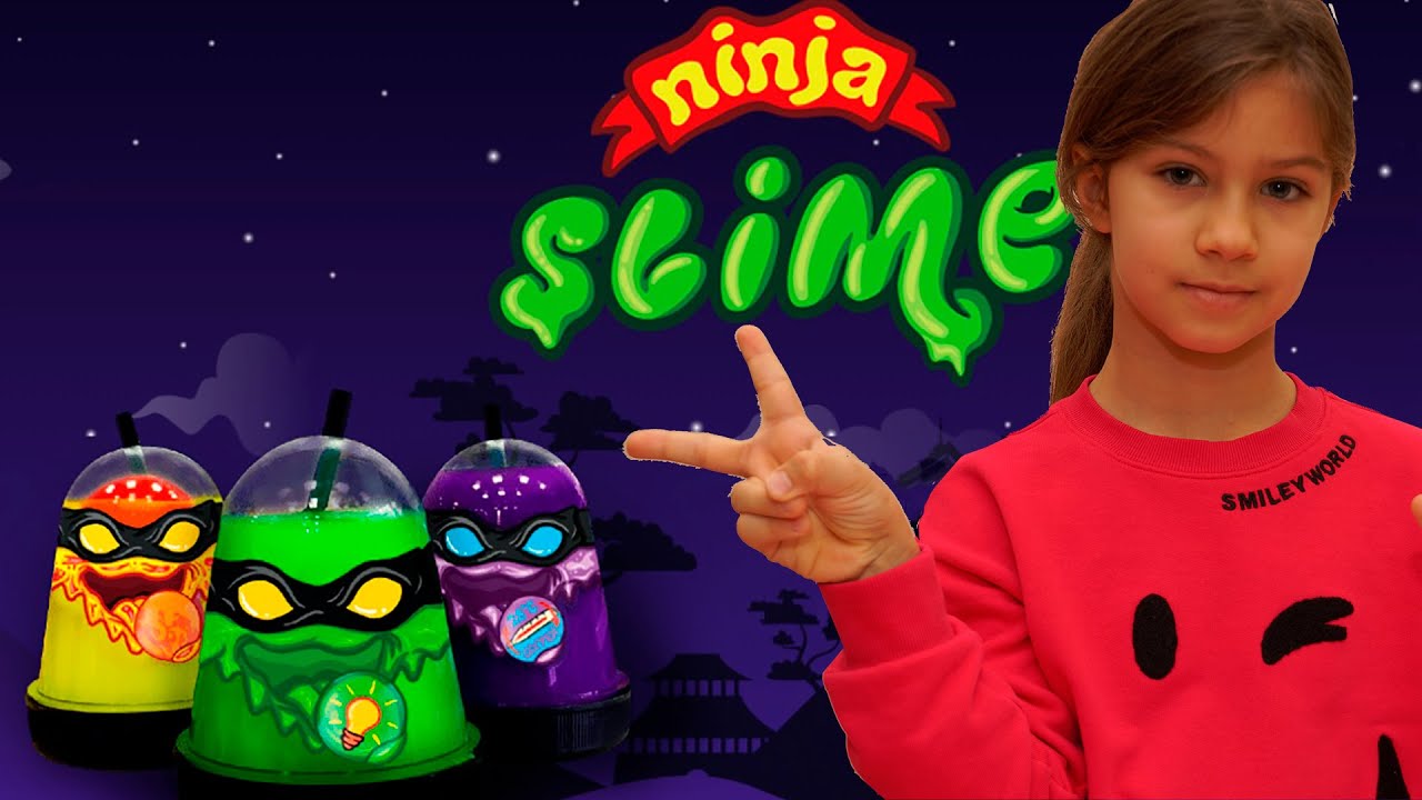 Лизун ninja slime Коллекция слаймов Ниндзя слайм обзор Виктория влог ...