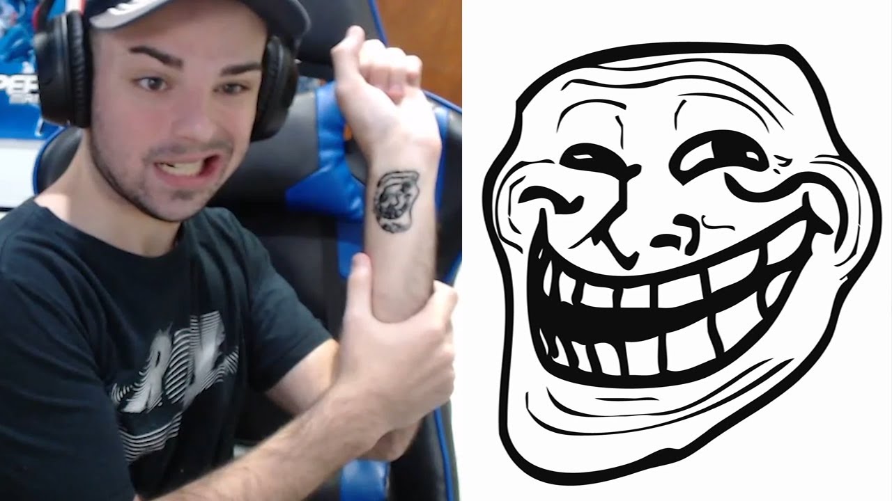 me tatue un TROLLFACE - YouTube