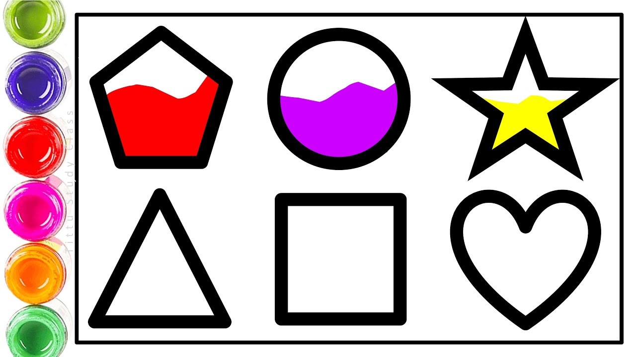 learn 2d shapes names for kids, shapes drawing, colors, draw 2d shapes ...