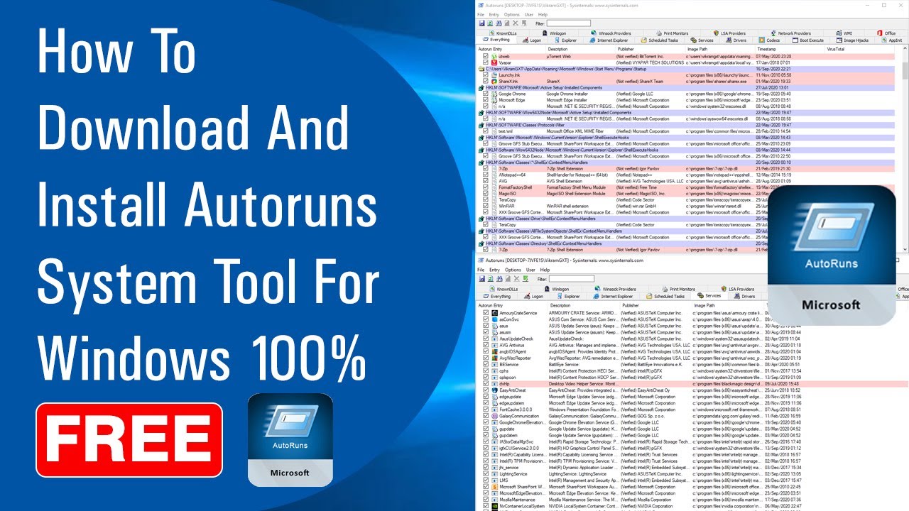 How To Download And Install Autoruns System Tool For Windows 100% Free ...