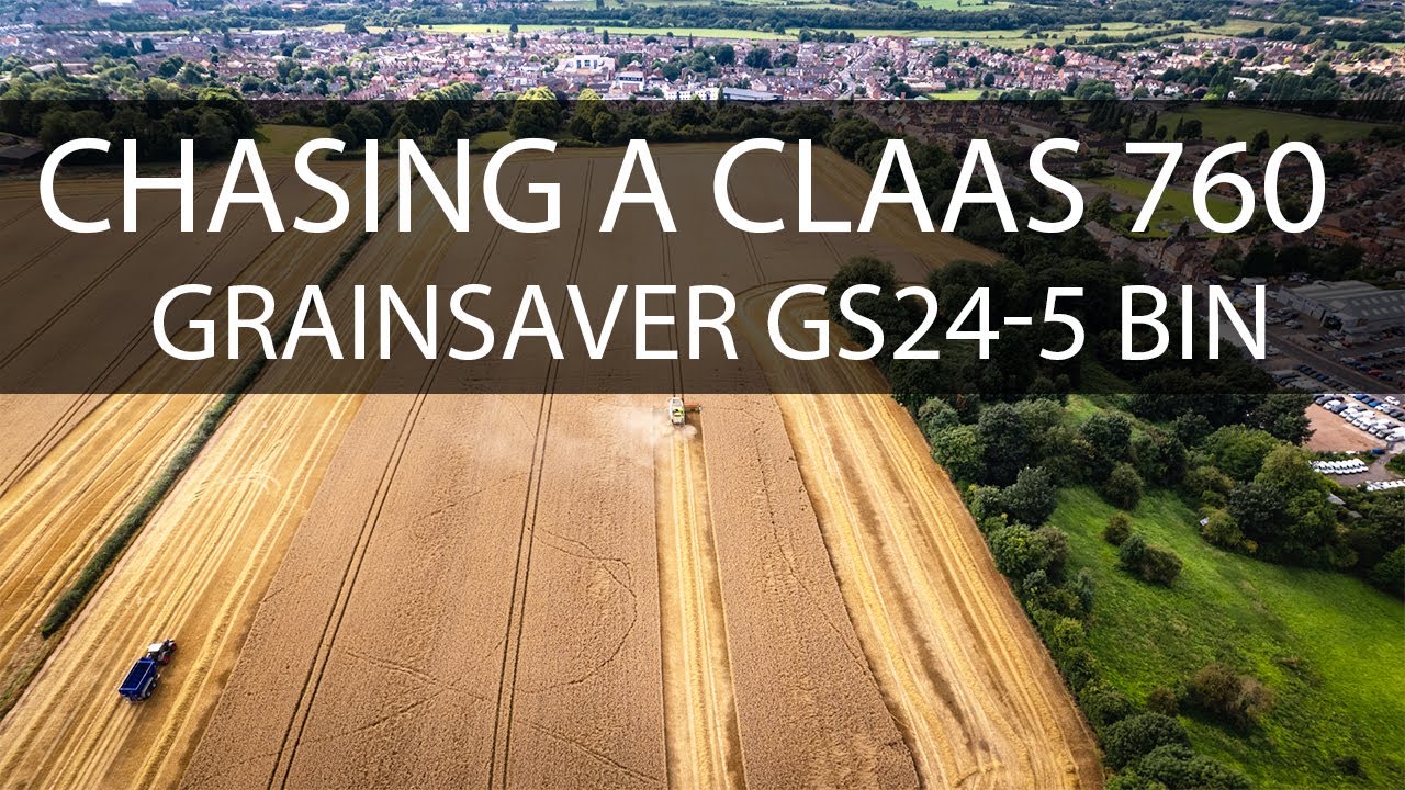 Claas 760 35 ft header with a Fendt 720 with a GrainSaver GS 24-5 ...