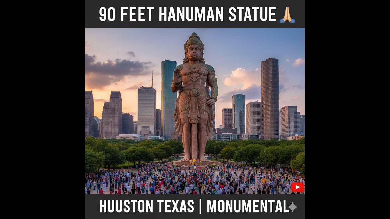 90 ft Hanuman Statue in Houston | America's 3rd Tallest Religious ...