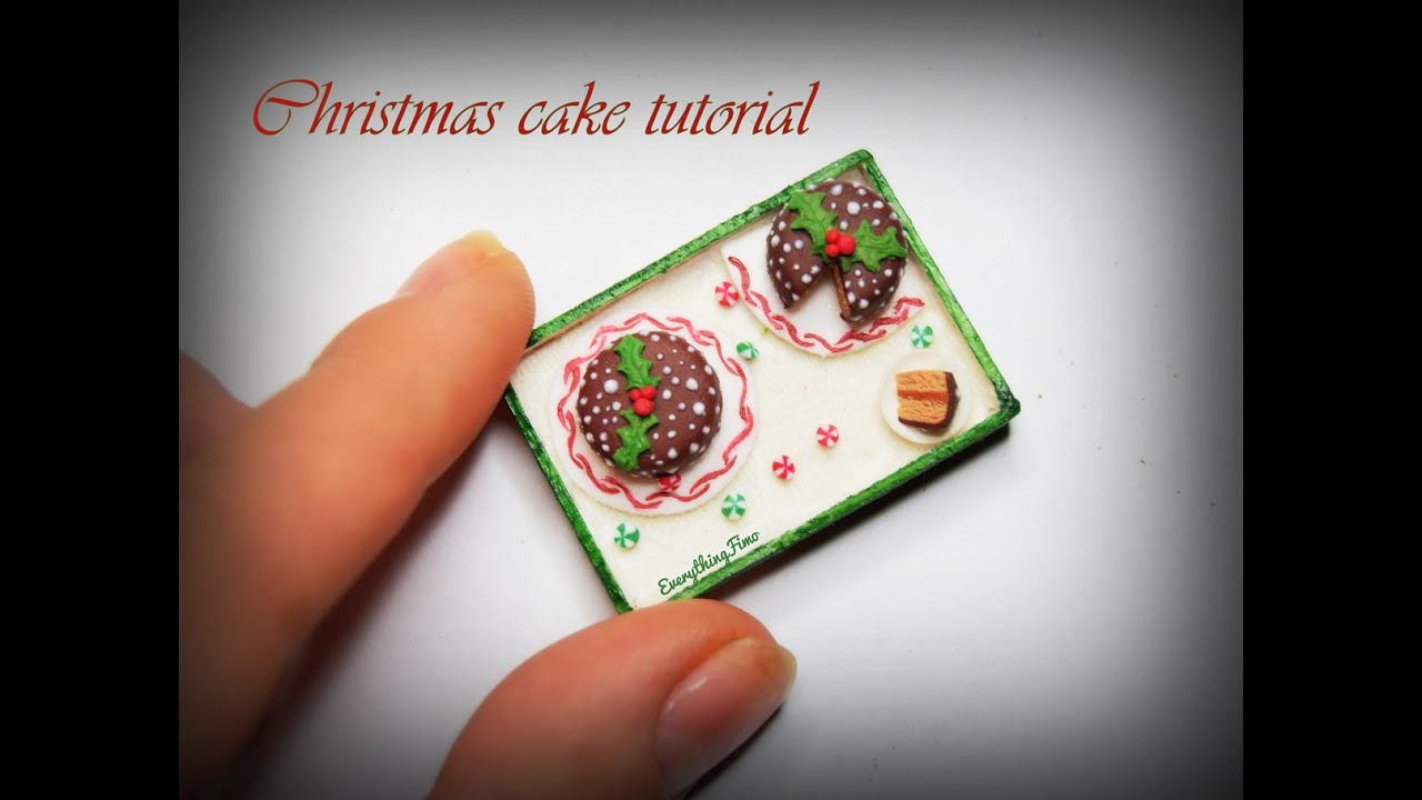 Miniature Christmas Cake Tutorial-Polymer Clay - YouTube