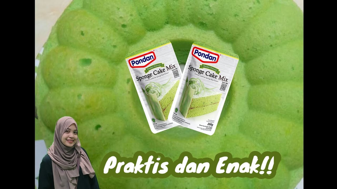 Bolu Pondan Sponge Cake mix kukus Rasa Pandan... Ala rice cooker ...