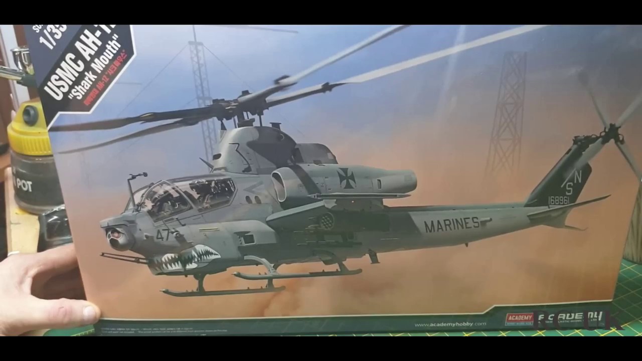 NEW Academy 1/35 AH-1Z Cobra USMC Helicopter Review. - YouTube