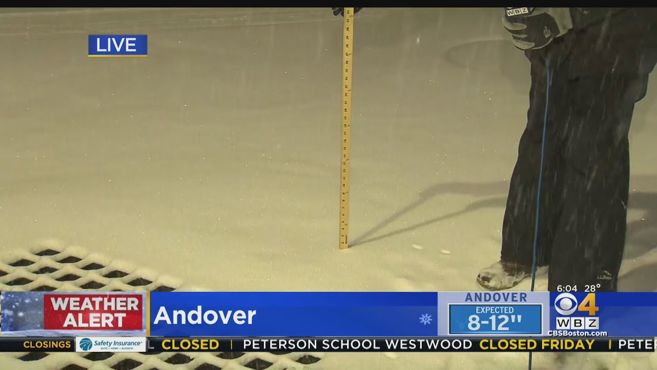 Snow Fall Steady In Andover Early Friday Morning - YouTube