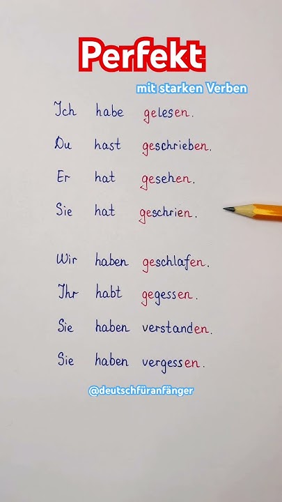 Perfekt mit haben (starke Verben) #deutsch #deutschlernen #deutschkurs ...