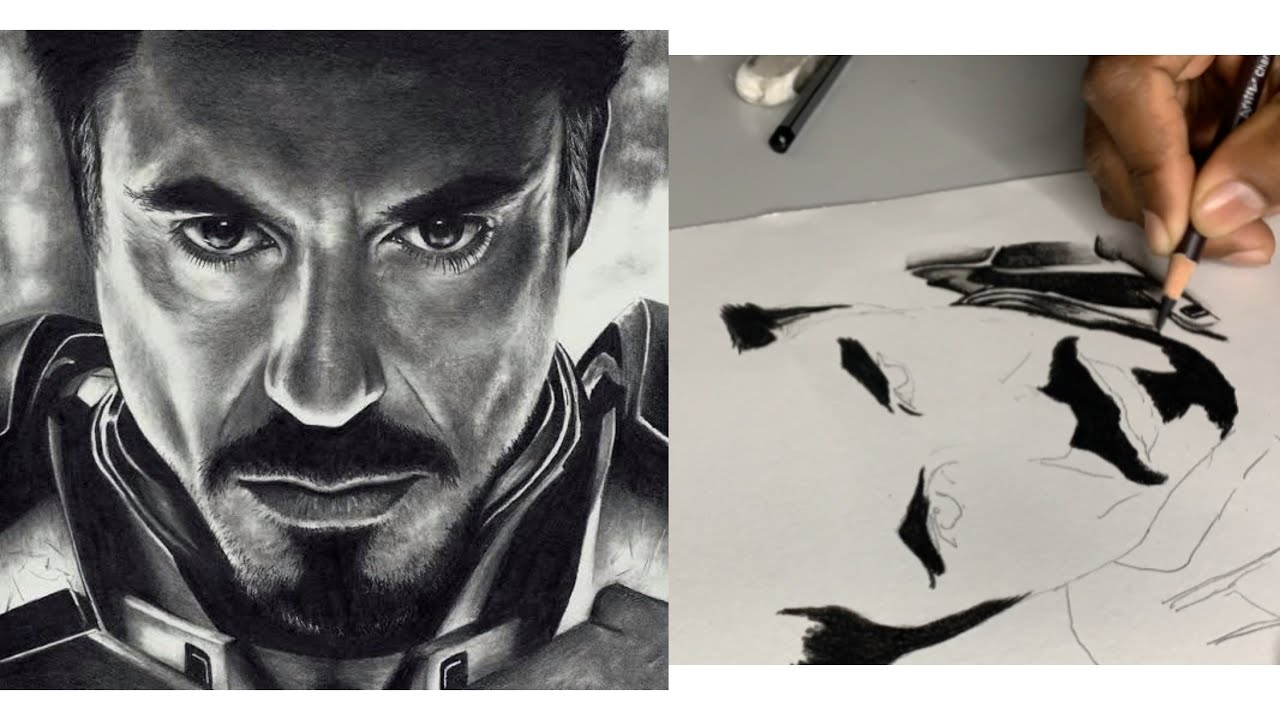 Drawing Iron Man (Tony Stark)-Robert Downey Jr | Pencil Art | Drawn ...