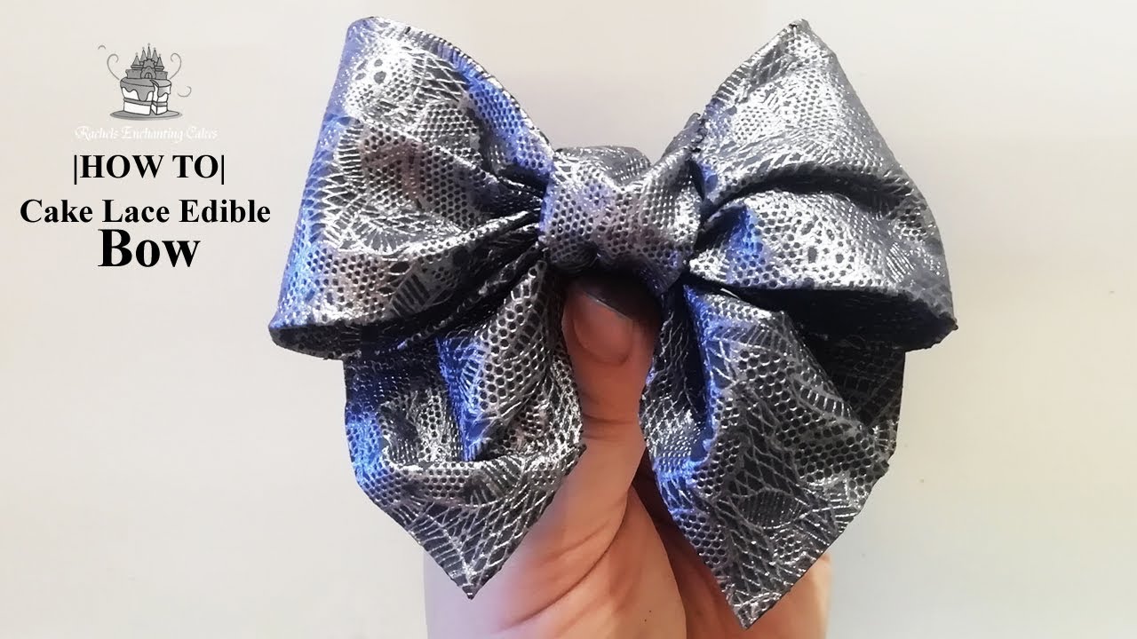 Edible Lace Bow Cake Decorating Technique - YouTube