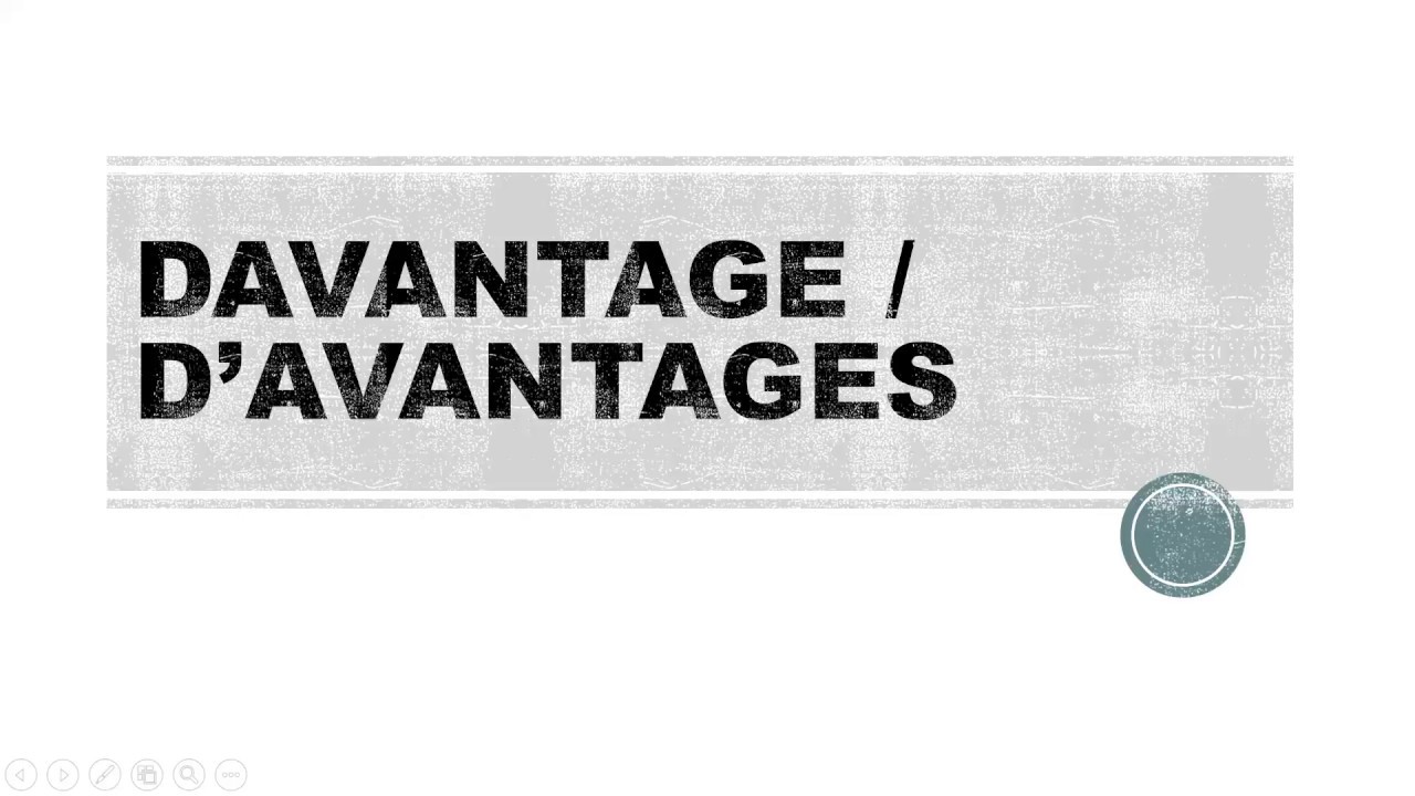 DAVANTAGE D'AVANTAGE - YouTube