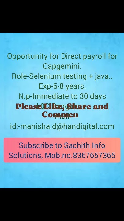 Opportunity For Selenium Testing Java Testingjobs Seleniumtesting Java Youtube