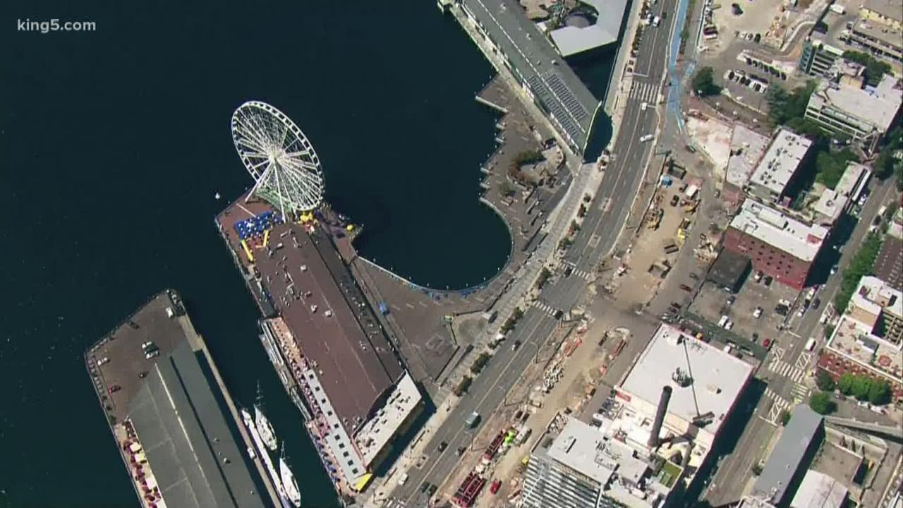 Pier 58 shift forces shutdown of Seattle's Waterfront Park - YouTube