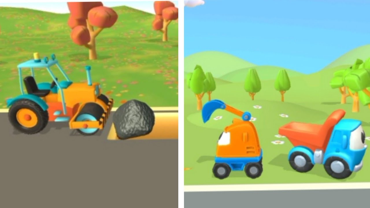 JCB ROAD ROLLER Cartoon - YouTube