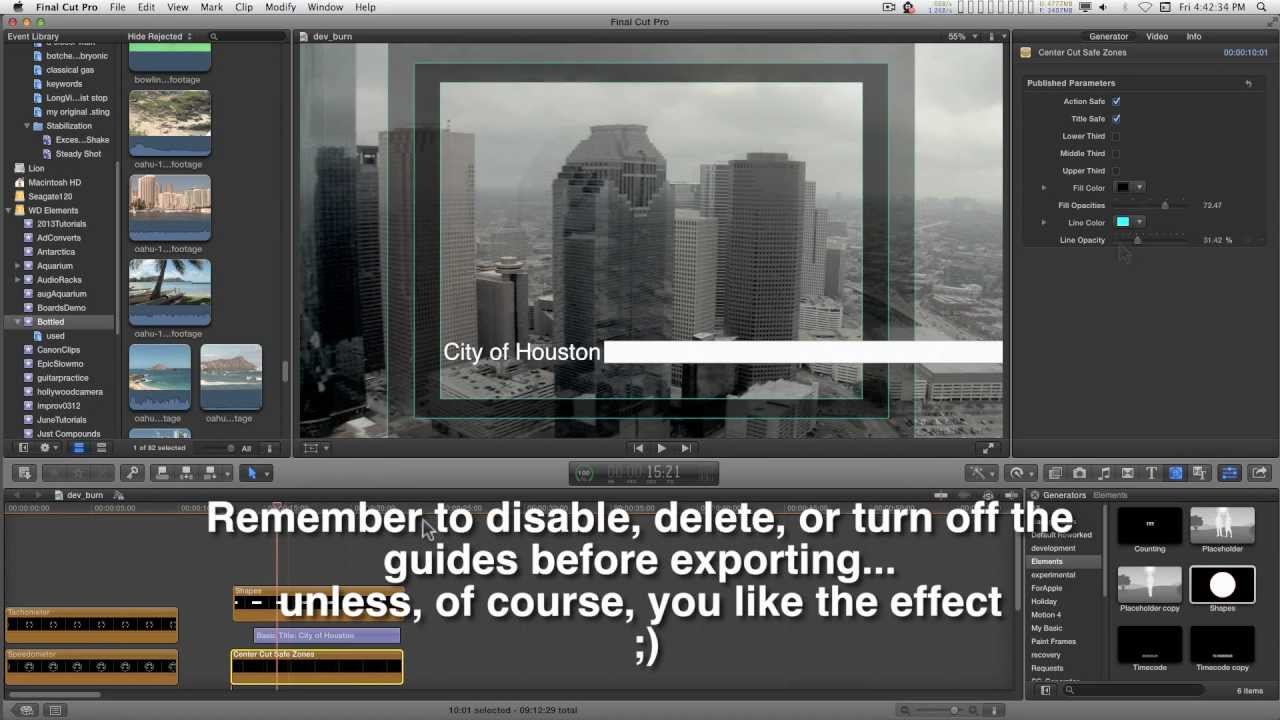 Center Cut Safe Zones — a generator for Final Cut Pro X (the missing ...