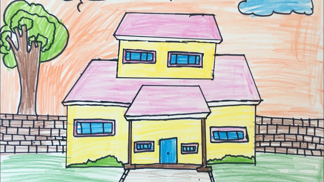 Learn to draw house | drawing | very easy | sweet | step by step | 🥰 ...