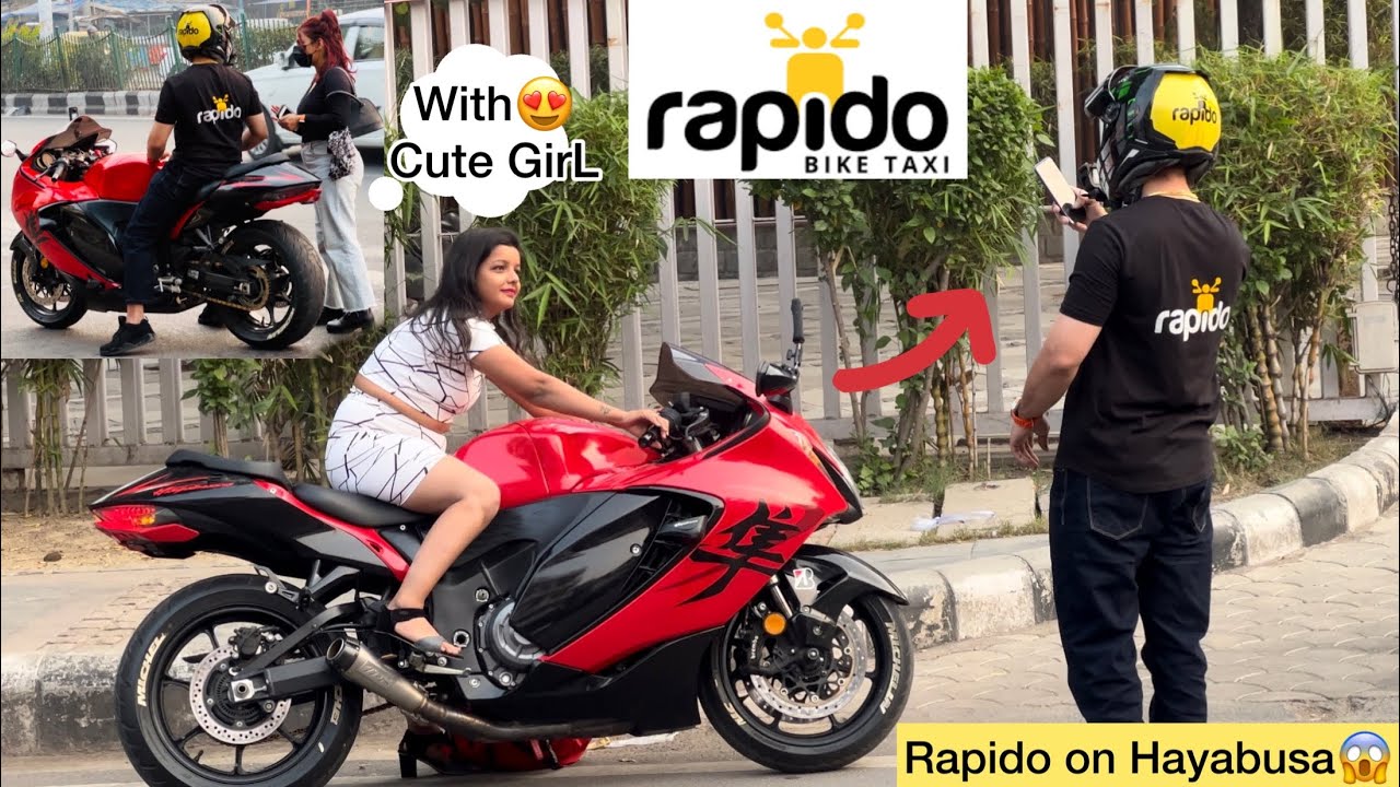 Rapido On Hayabusa😱 Prank On Cute Girls😍Her Shocking Reactions💕 - YouTube
