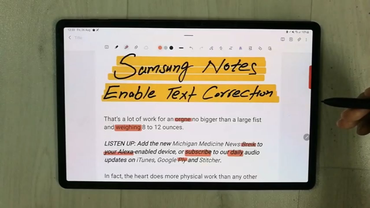 How to Enable Text Correction in Samsung Notes - Autocorrect keyboard ...