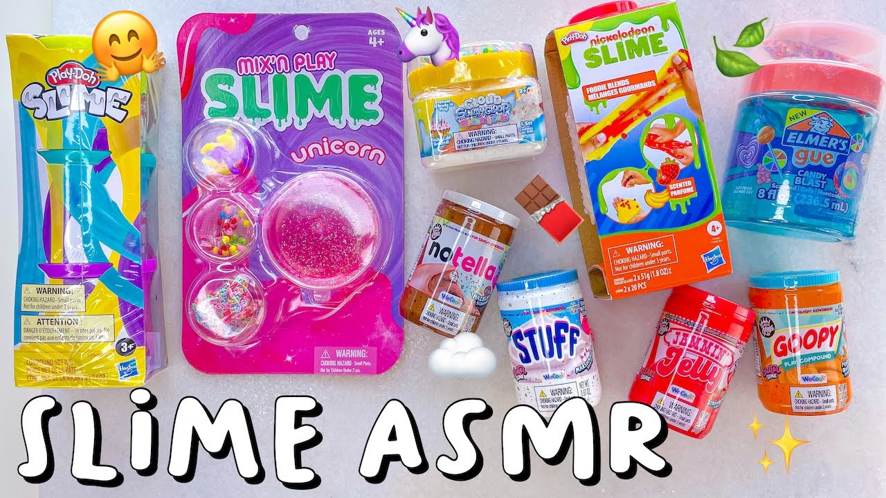 SATISFYING SLIME ASMR | Storebought Slimes Under $7 Unboxing 💖 Target ...