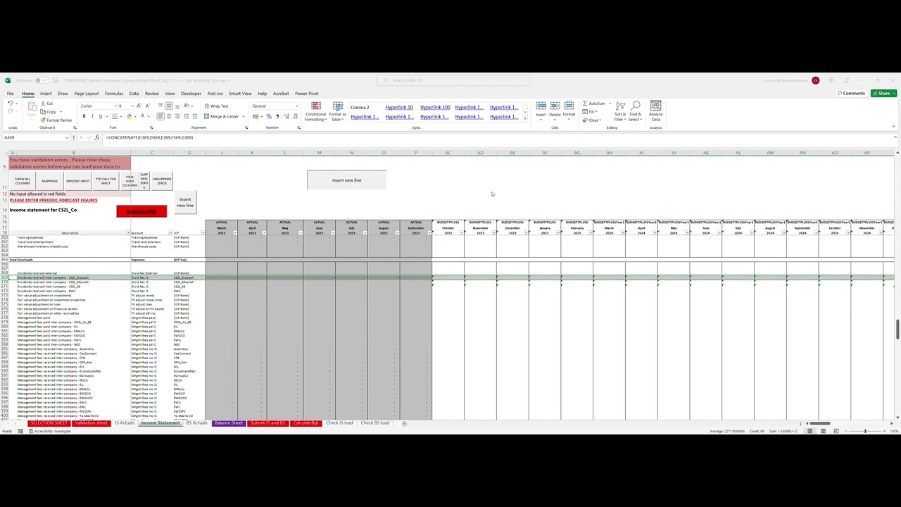 Add a new line to the Budget upload file - YouTube