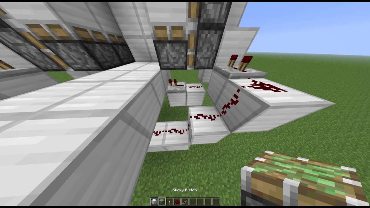 Minecraft Vertical "Secret"/Retracting 2x2 Piston Door [1.6.X] - YouTube