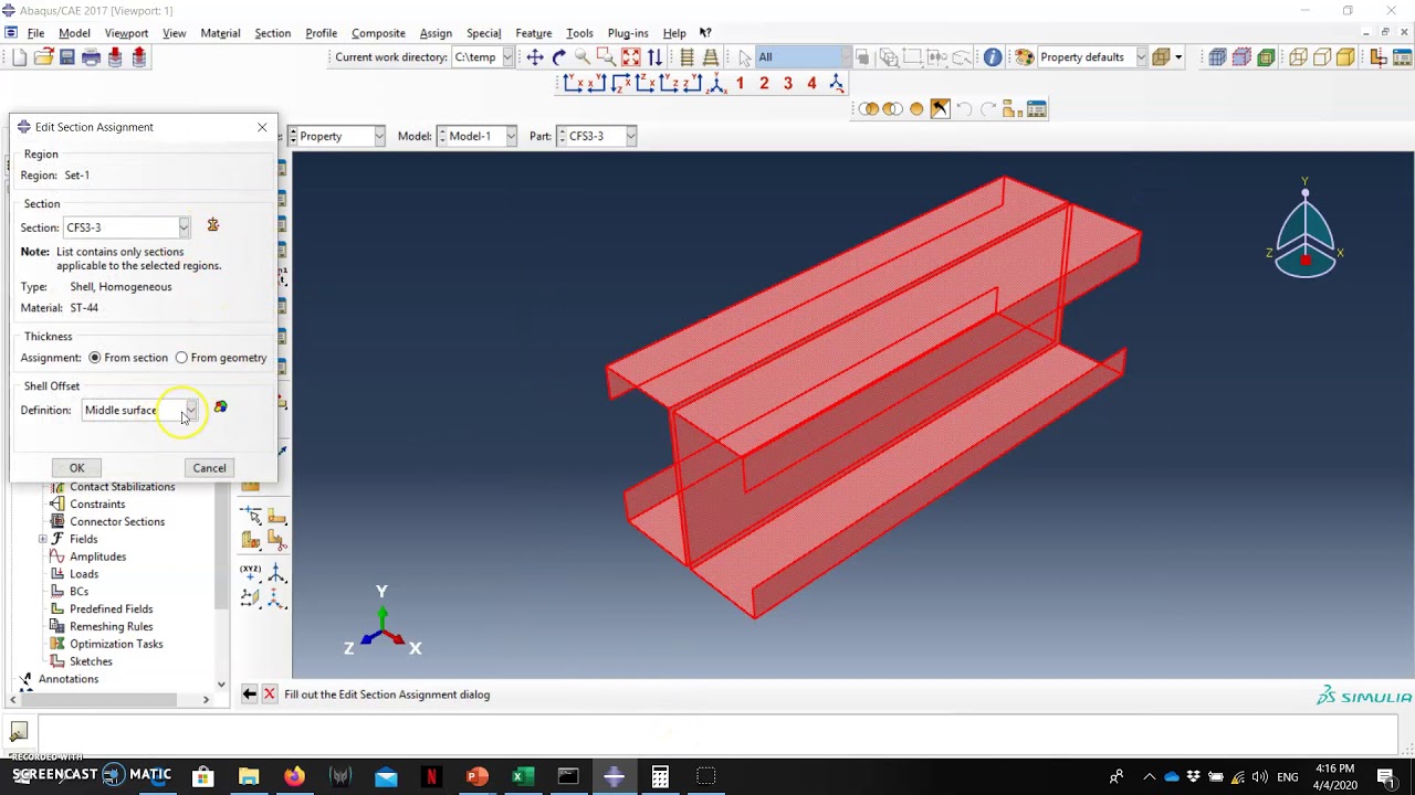 ABAQUS- Non Linear analysis of a double channels back to back. (COLD ...