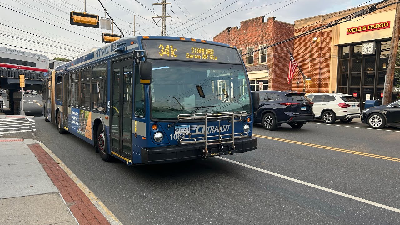 CTTransit: On Board 2010 Novabus LFS Articulated #1064 On Bus 341C To ...