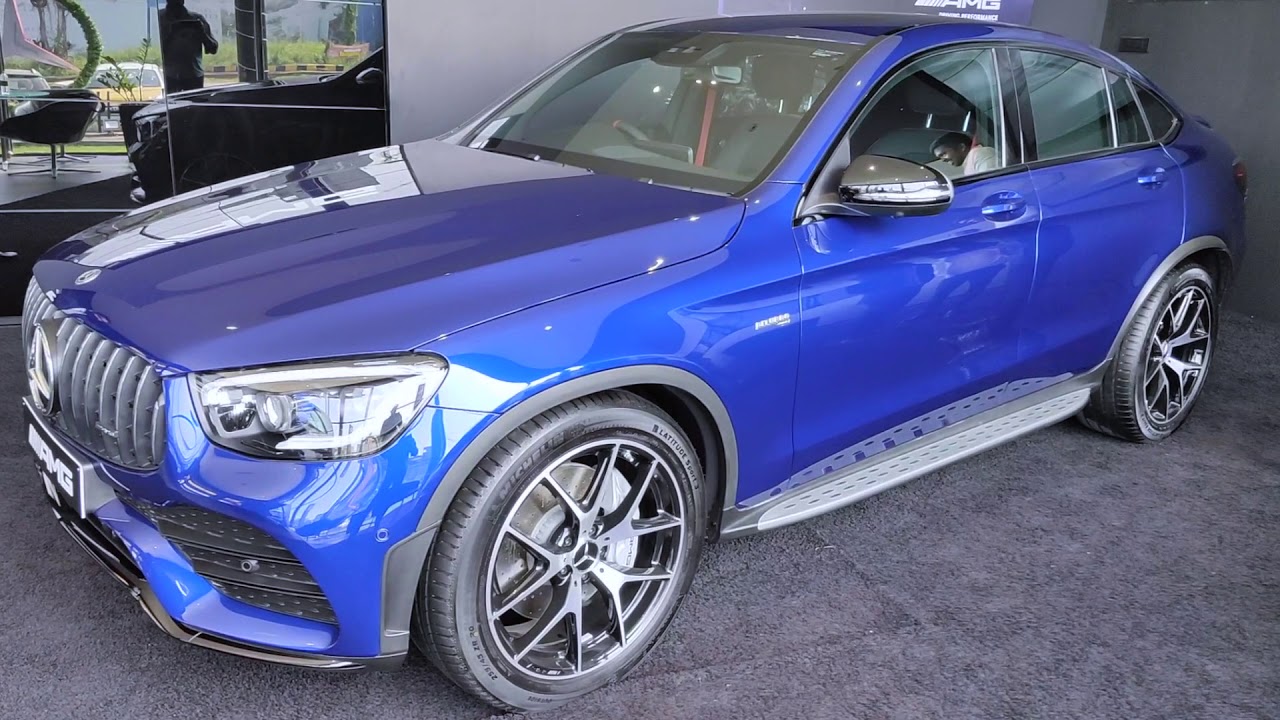 Mercedes-Benz AMG GLC 43 Coupe Brilliant Blue Colour - YouTube