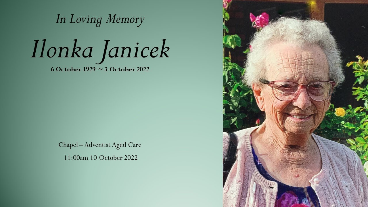 In Loving Memory - Ilonka Janicek Church Service Live Stream - YouTube