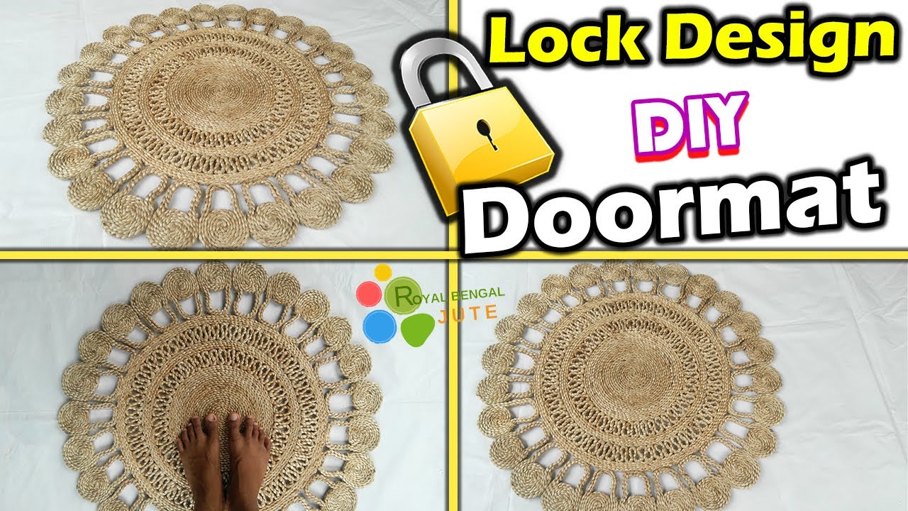 Lock Designed doormat | How to make jute rope doormat easily | Lock ...