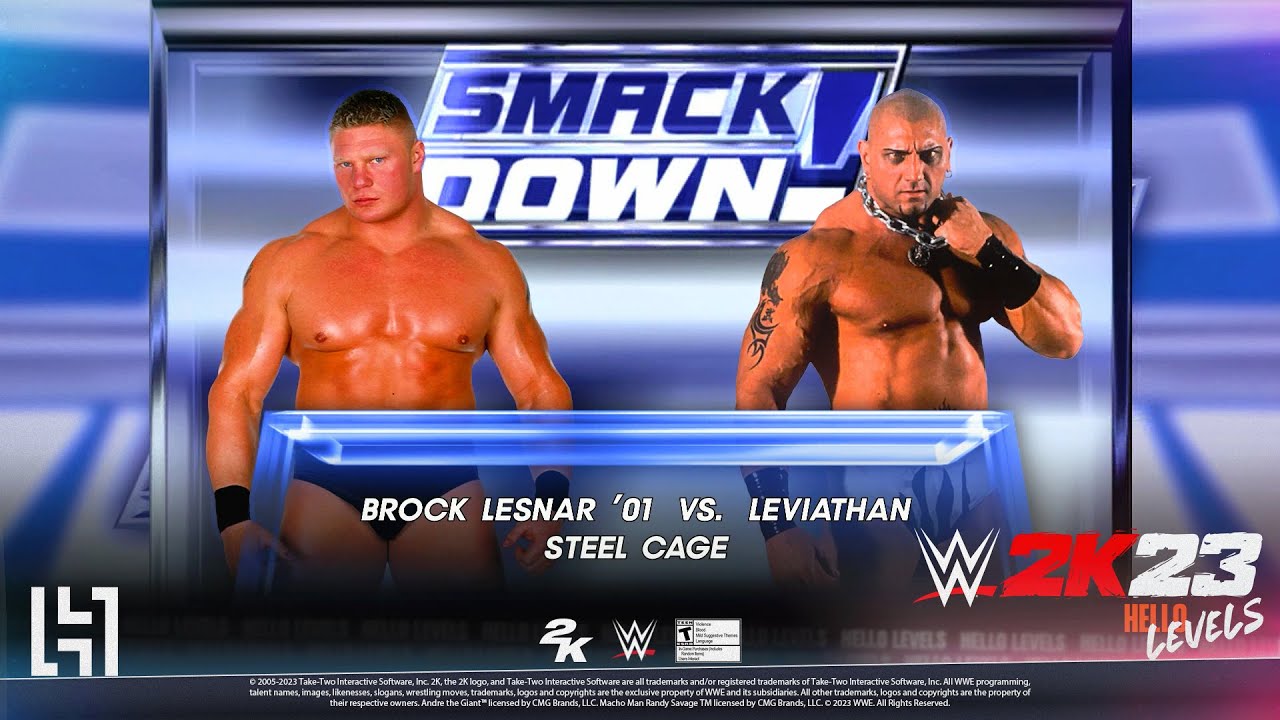 Brock Lesnar 01 vs Leviathan - WWE 2K23 Steel Cage Match Gameplay - YouTube