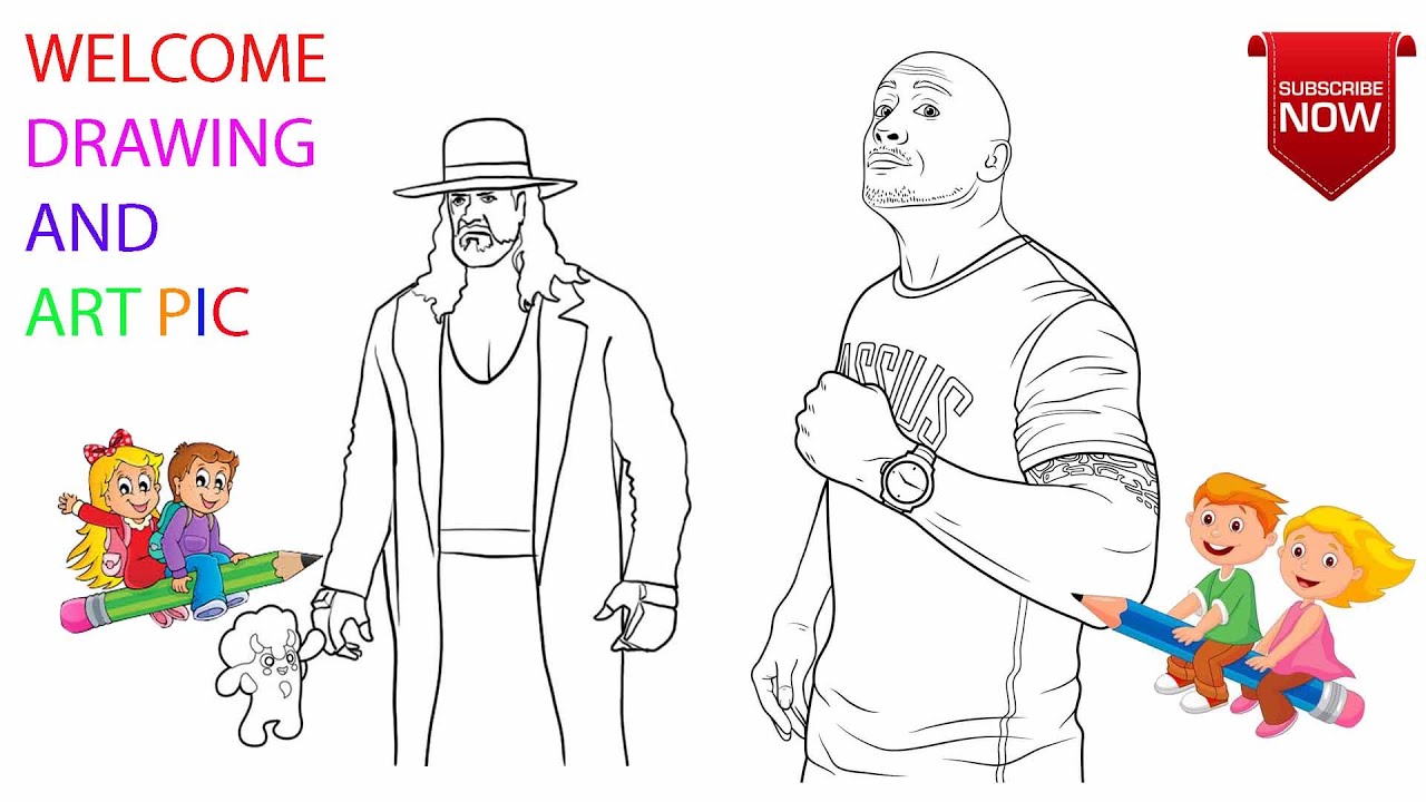 HOW TO DRAW-CUTE SUPER STAR WWE-WWE-STAR UNDERTAKER-THE ROCK-WWE STAR ...