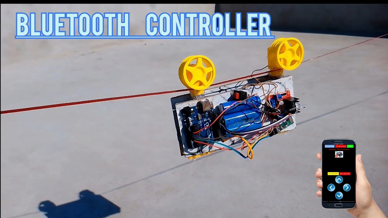 रस्सी पर चलने वाली कार बना दि || bluetooth arduino science project by ...