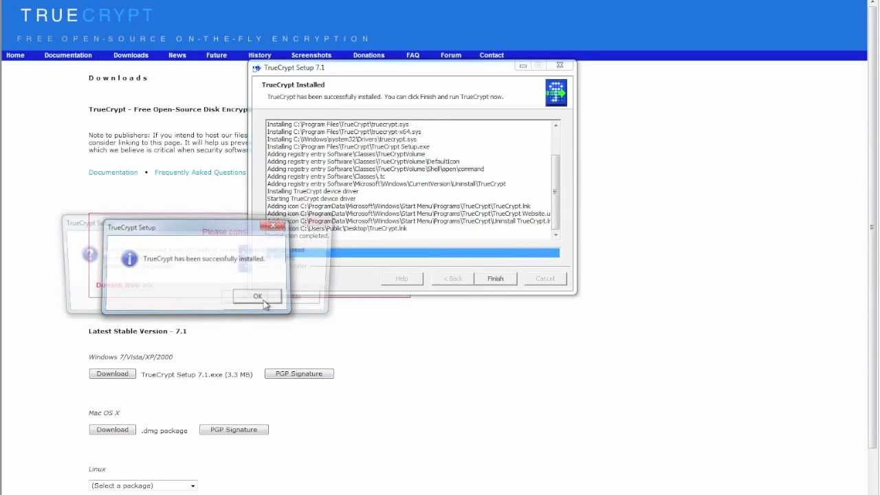 Truecrypt tutorial Part 1: Installation - YouTube