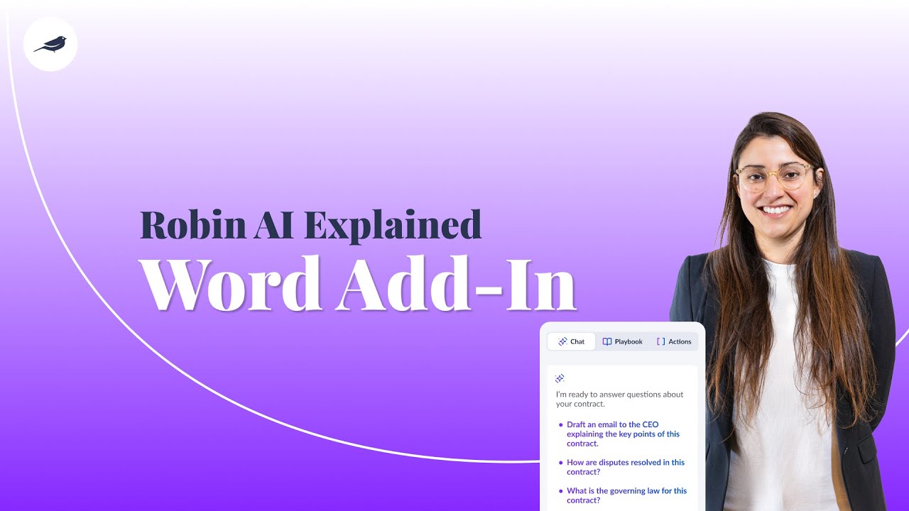 Robin AI's Add-In for Microsoft Word - YouTube