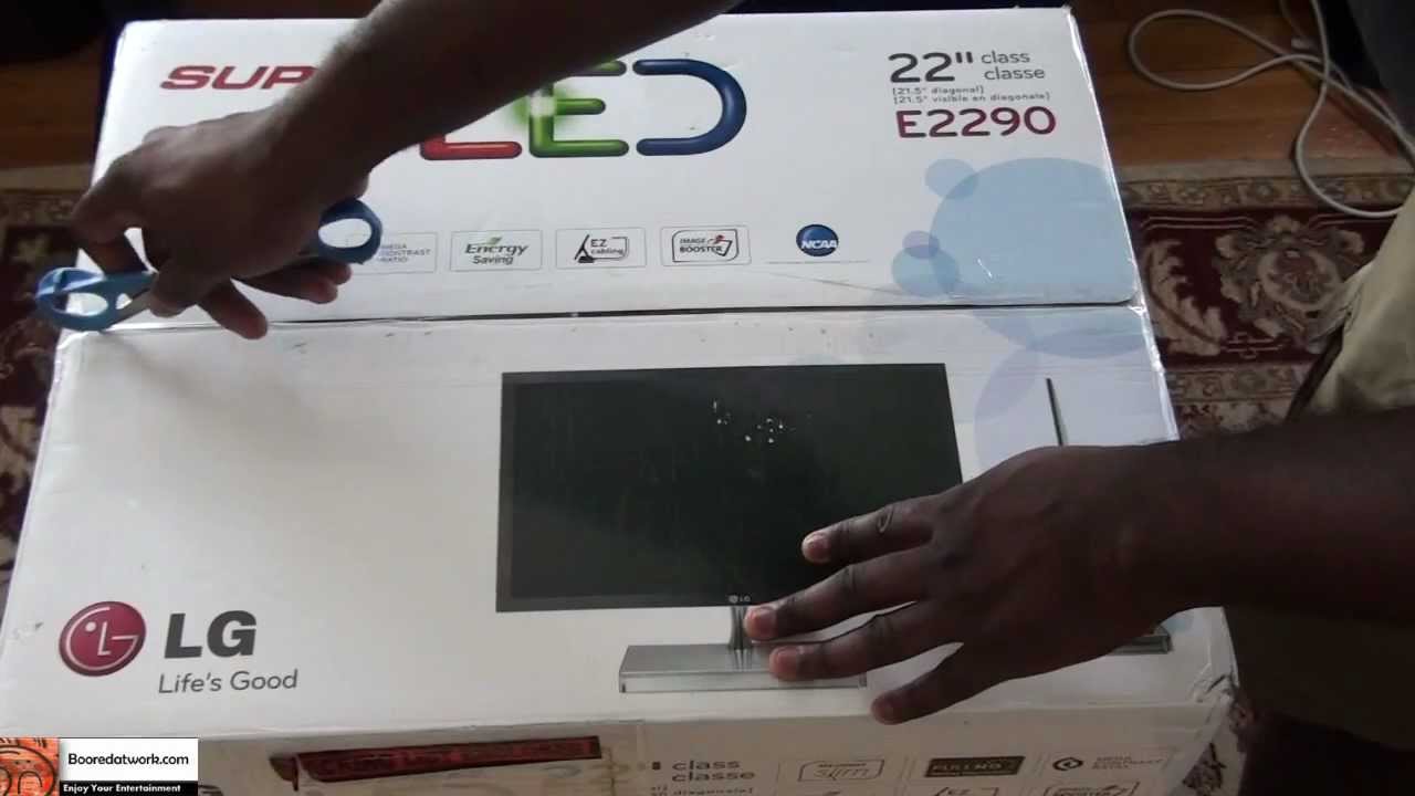 LG Super LED Monitor E2290 Unboxing & Hardware Tour| Booredatwork - YouTube