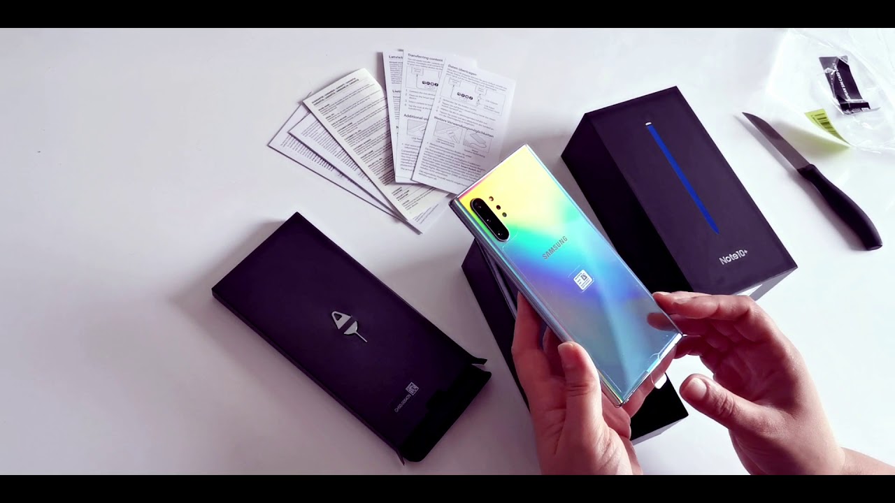 Samsung Galaxy Note 10+ Unboxing (aurora glow) - YouTube