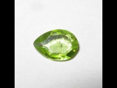 Permata Peridot Natural 0.65 carat Pear Shape - YouTube