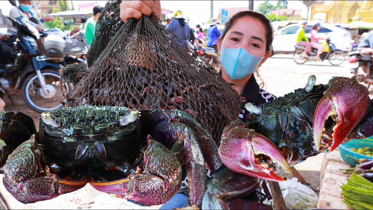 How to pickle ocean crab for eating - Market show - Cooking with sros ...