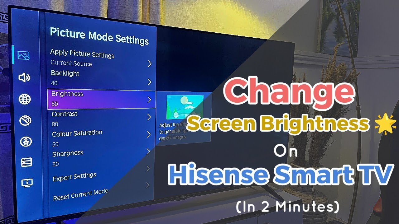 Hisense Vidaa Smart TV: How to Change Screen Brightness - YouTube