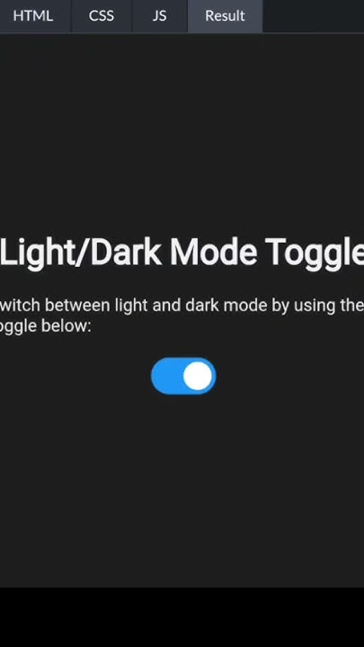 "Light/Dark Mode Toggle Switch | HTML, CSS & JavaScript Tutorial" - YouTube