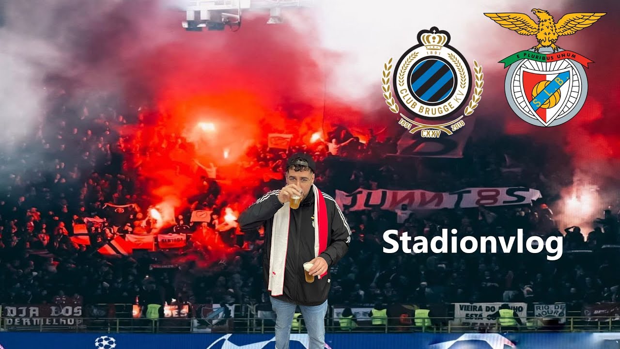 BENFICA PYROPARTY || Stadionvlog BRÜGGE VS SL BENFICA || Auswärtsblock ...