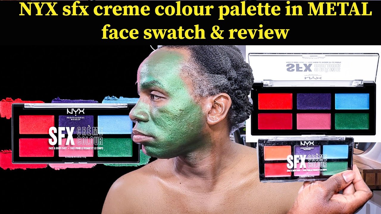 Nyx sfx creme colour palette in METALS face swatches and review - YouTube
