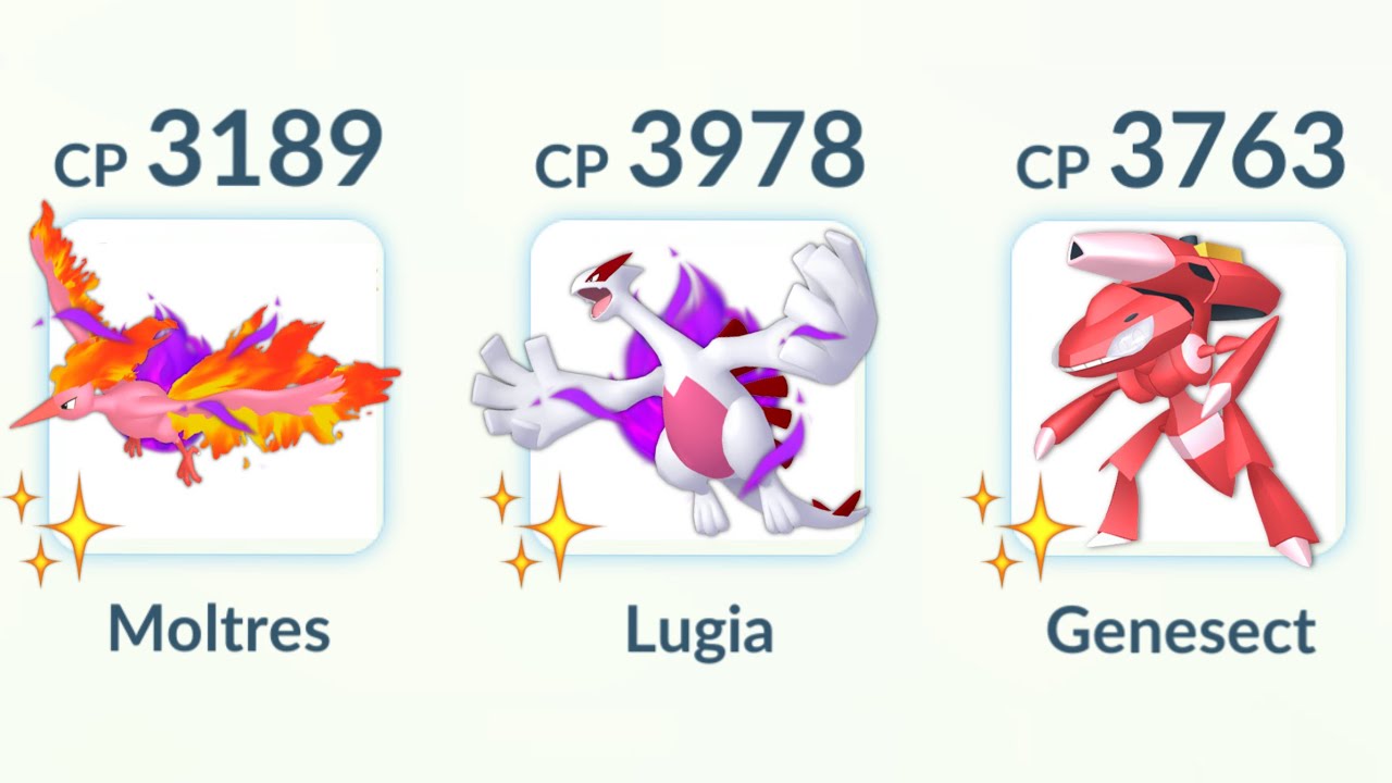 TRIPLE RED COLOR SHINY (Moltres, Lugia, Genesect) Team in Pokemon GO ...